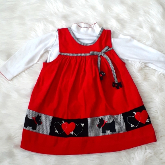 Rare, Too! | Dresses | Rare Too Red Scottie Dog Jumper Dress 4t | Poshmark